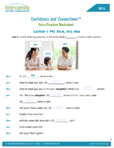 NEW! Free Confidence and Connections™ Worksheets - Intercambio Uniting ...